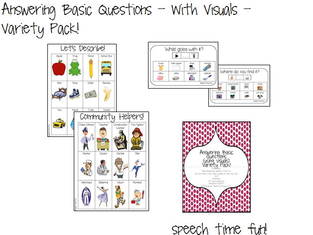 Answering Basic Questions - With Visuals! VARIETY PACK! - Speech Time ...