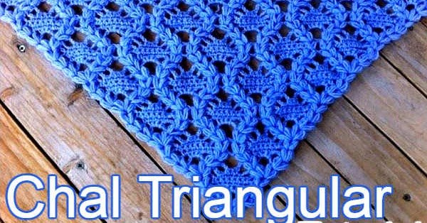 Chal triangular con hermoso diseño / Tutorial Crochet