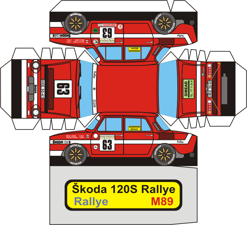 SP. Papel Modelismo: PaperCraft Škoda 120S Rallye