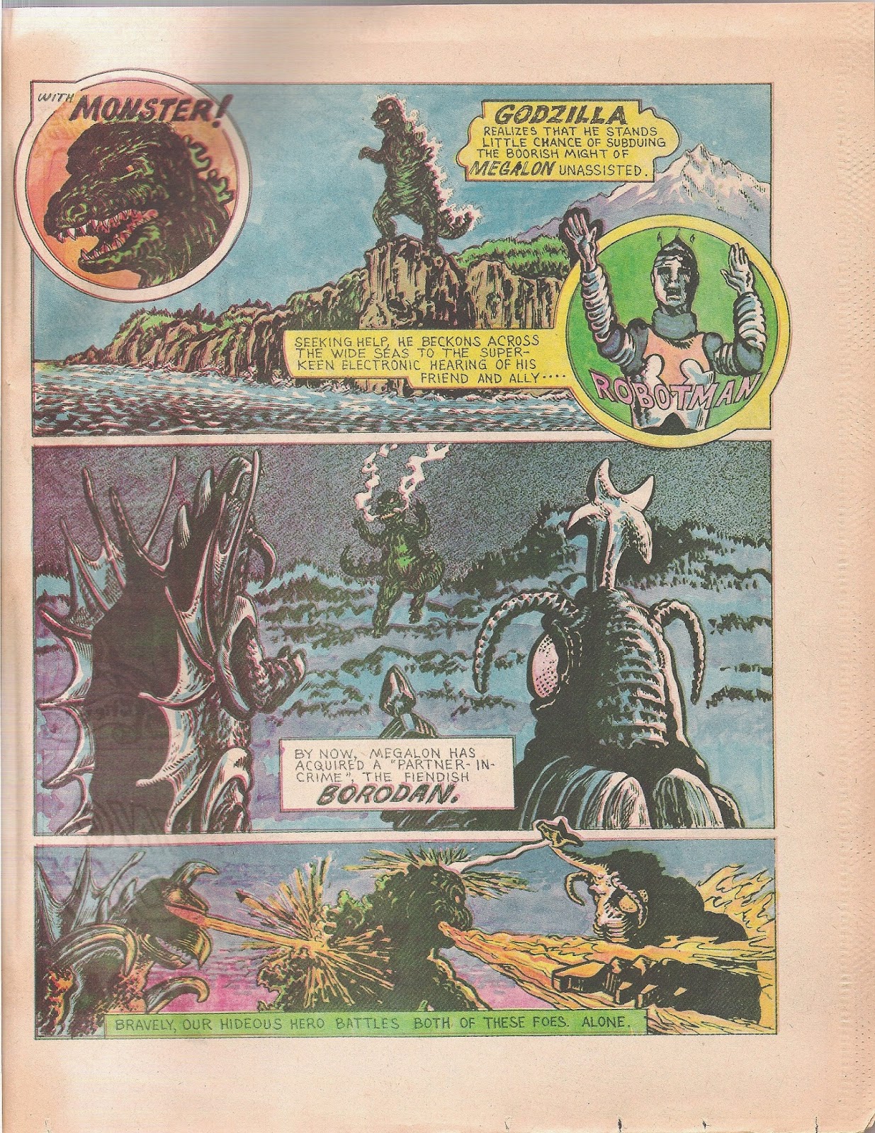 the sphinx: Rare Godzilla Vs. Megalon Comic Scans! (Cinema Shares, 1976)