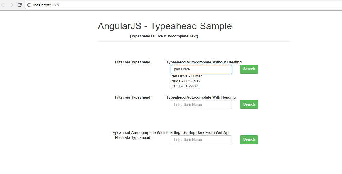 Typeahead Dropdown In Angularjs