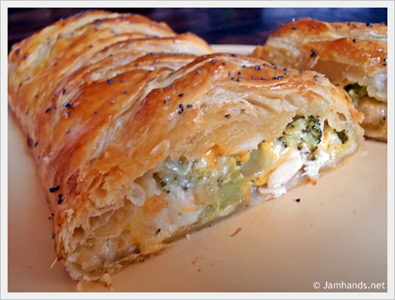 Broccoli Cheddar Chicken Braid - Jam Hands
