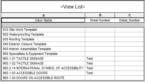 Revit Coaster: View Schedule with Detail Numbers Macro for Revit