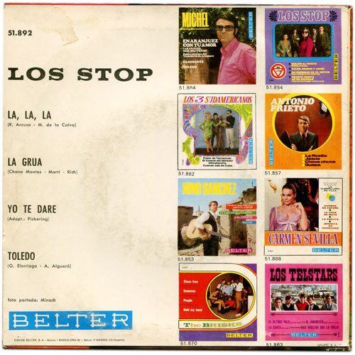 Spanish Garage & Pop-Rock: Los Stop - EP Belter 51.892 (1968)