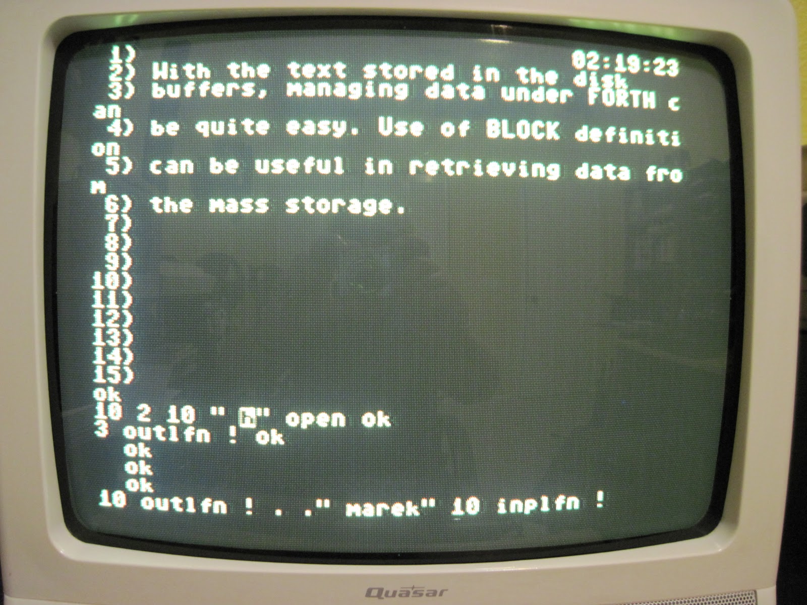 Commodore and Retro Computing: Super Forth 64 - RS 232 console.