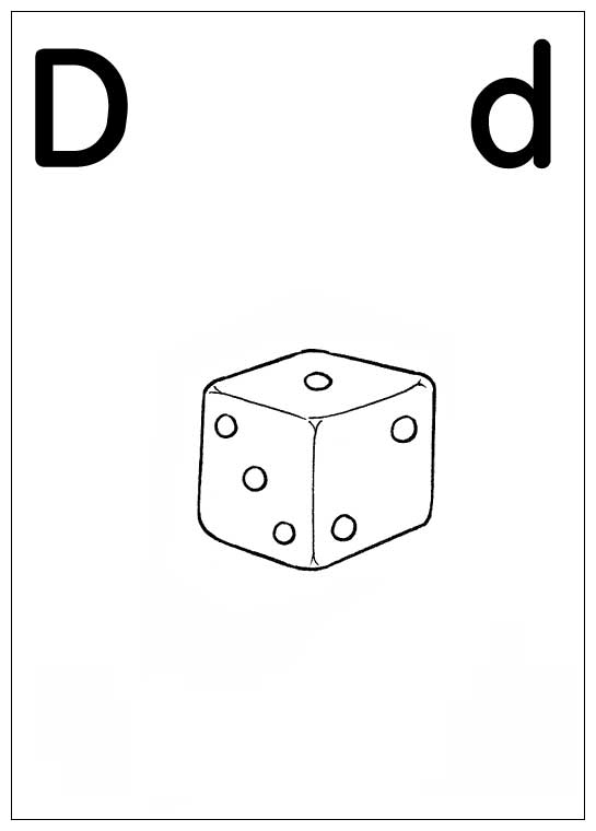 Desenhos - Letra D - Colorir e pintar - QDB