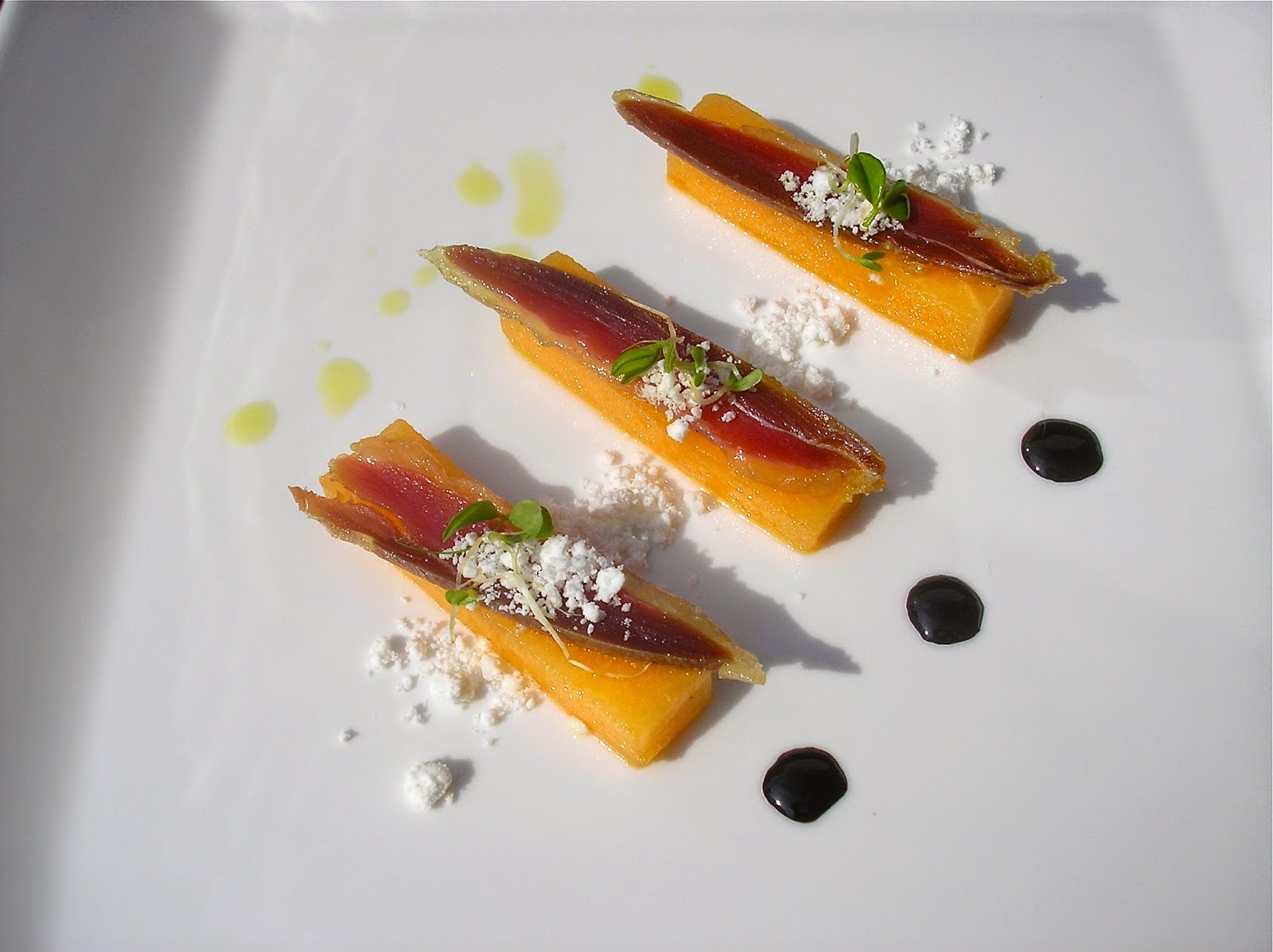 food play: ' home cured DUCK PROSCIUTTO with MELON