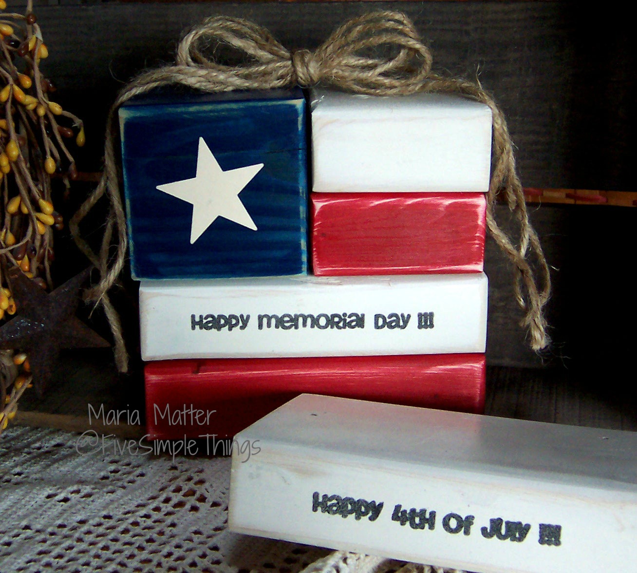 Five Simple Things: Recycled wood scraps - American Flag blocks - Joy's ...