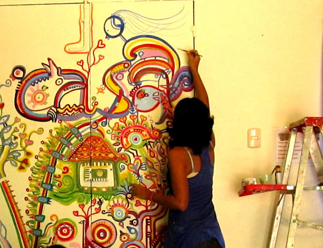 Koleia's Art: Mural monicongo en Casa Verde, El Salvador. En proceso!!