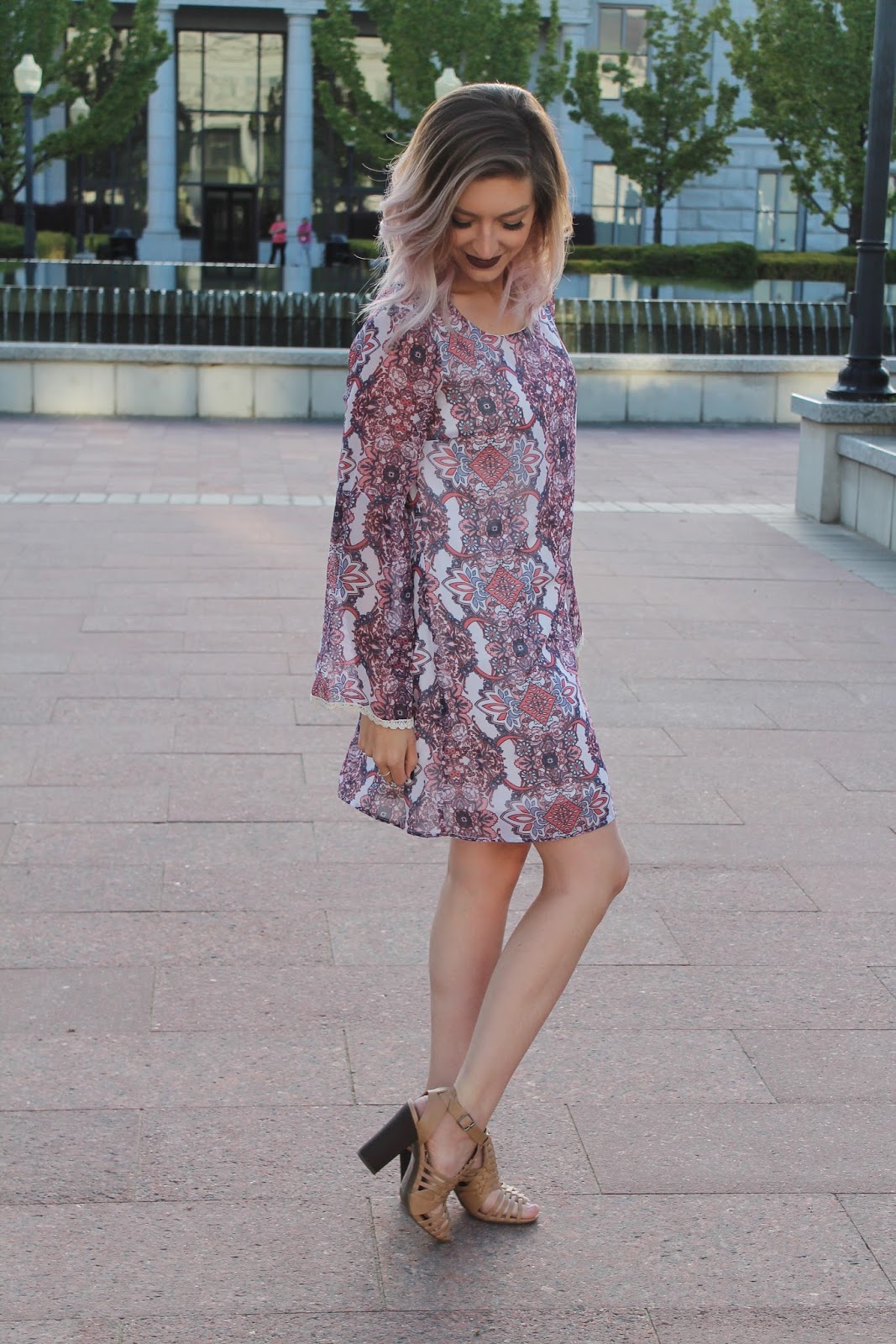 Spring Shift Dress - Arrows & Apricots