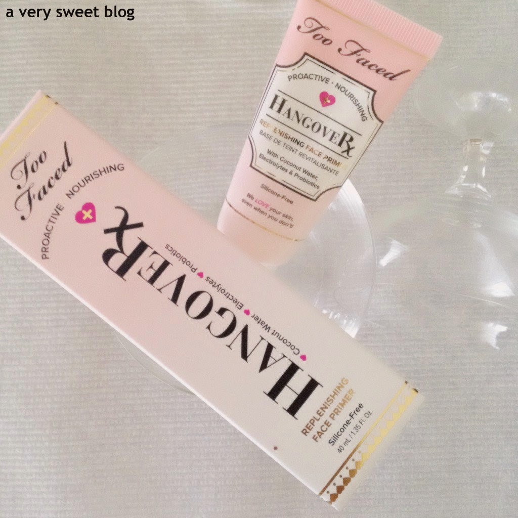 Too Faced Hangover Face Primer Review and Swatches | A Very Sweet Blog