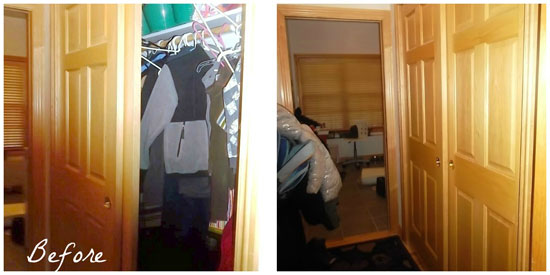 IHeart Organizing: Reader Space: A Marvelous Closet Turned Mudroom