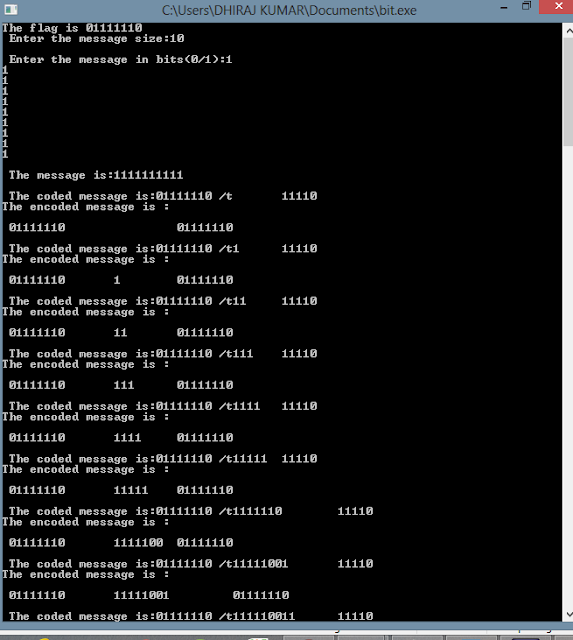 Bit Stuffing Program