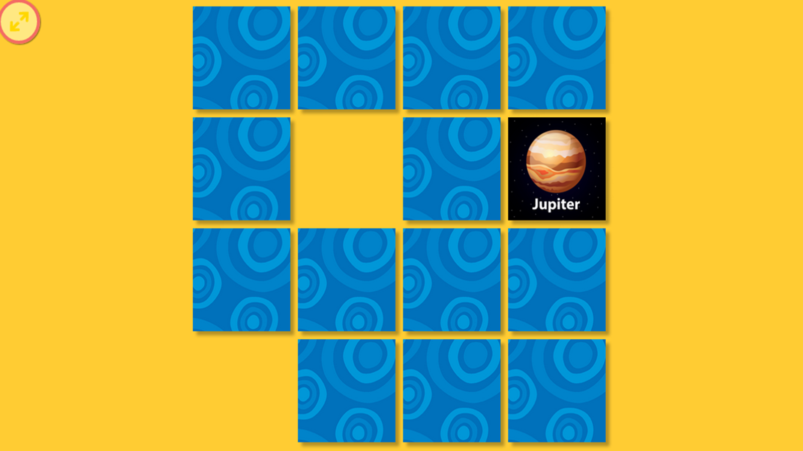 English step by step: Planets Memory Game