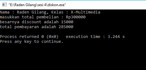 Kodingan C++ Diskon ＆ Konversi Waktu