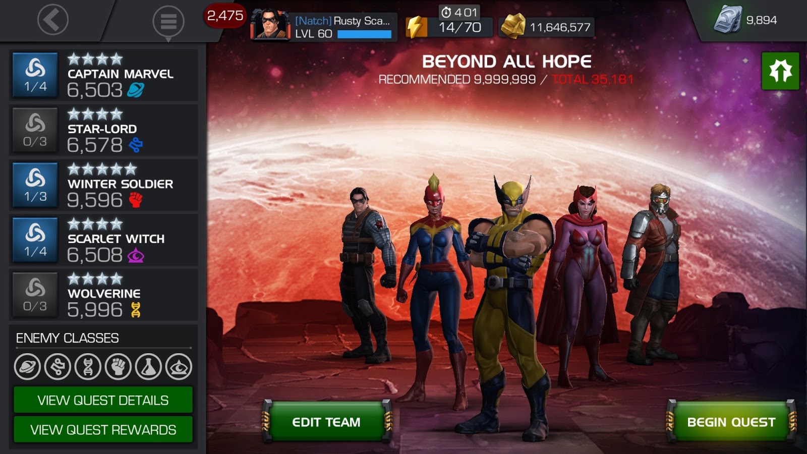 [Natch] Team Awesome Alliance MCOC: Rusty's Labyrinth of Legends "Easy ...