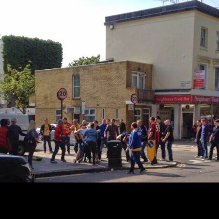 Football Hooligan Pictures: Arsenal and West Brom fighting 4 May 2014
