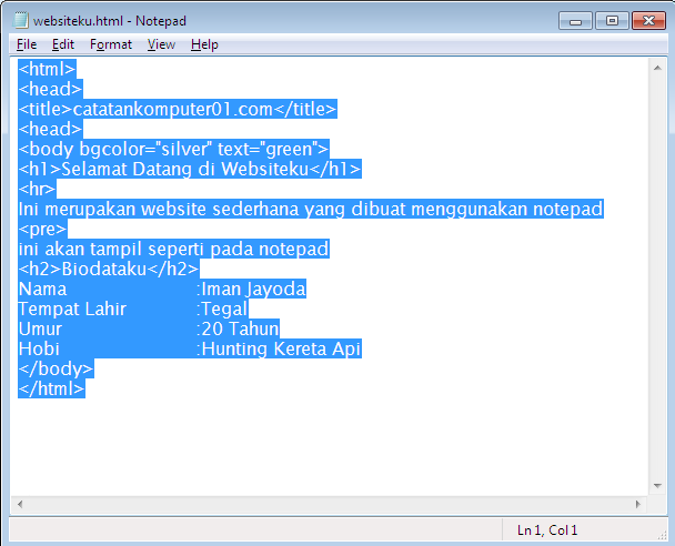 Kumpulan Tag Html dan Penjelasannya | Catatan Komputer Online