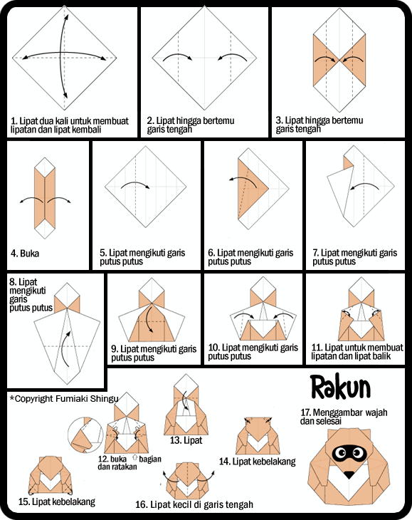 Cara Membuat Origami RAKUN Untuk Anak