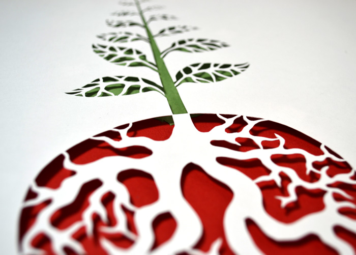 Heather Clements Art: Roots - Paper Cut