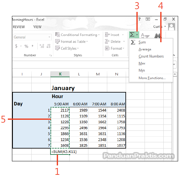 Cara Membuat Formula Autosum Di Excel 2013