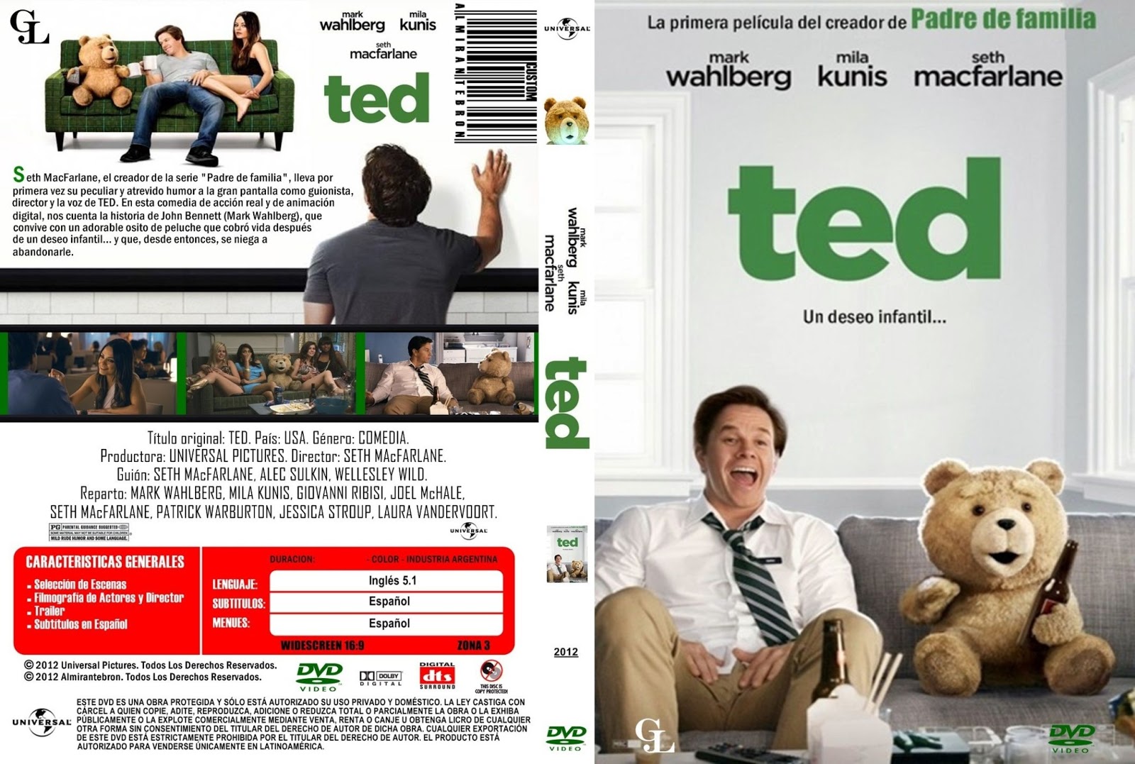 Multipremier video tienda : TED DVD Y BLU RAY DISC