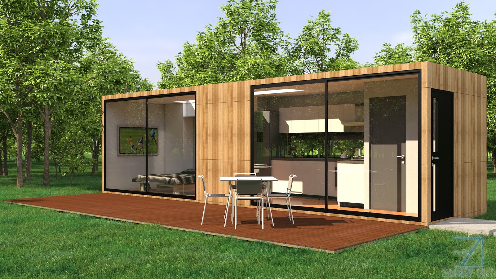 Arhiconstruct: Casa De vacanta mobila pe structura metalica