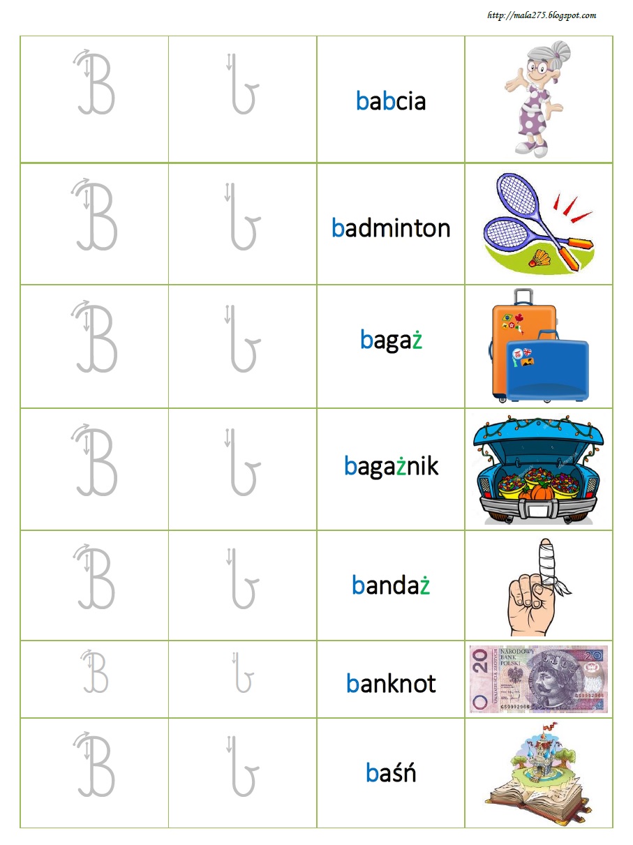 BLOG EDUKACYJNY DLA DZIECI: LITERKA B - SŁÓWKA