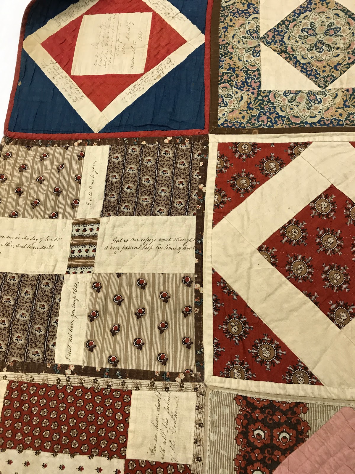 Textile Time Travels: Dated 1864 Civil War Antique Quilt Potholder Quilt
