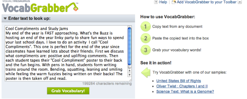 Grab the Vocabulary | Yearn to Learn
