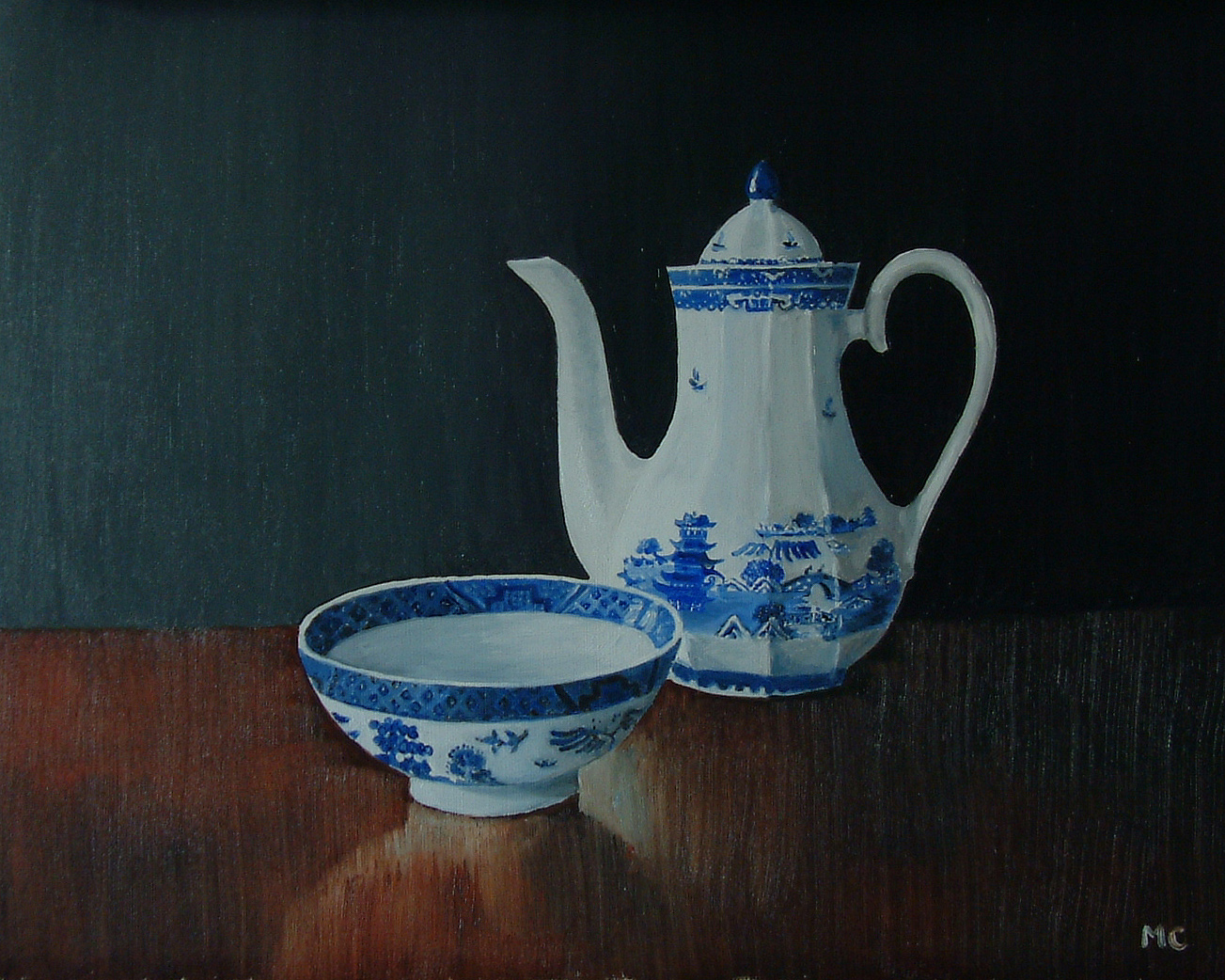 Carmarthen Artist: Willow Pattern Still life.