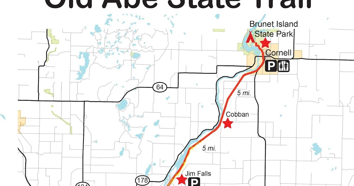 Day Hiking Trails: Trail heads along Chippewa River reservoir