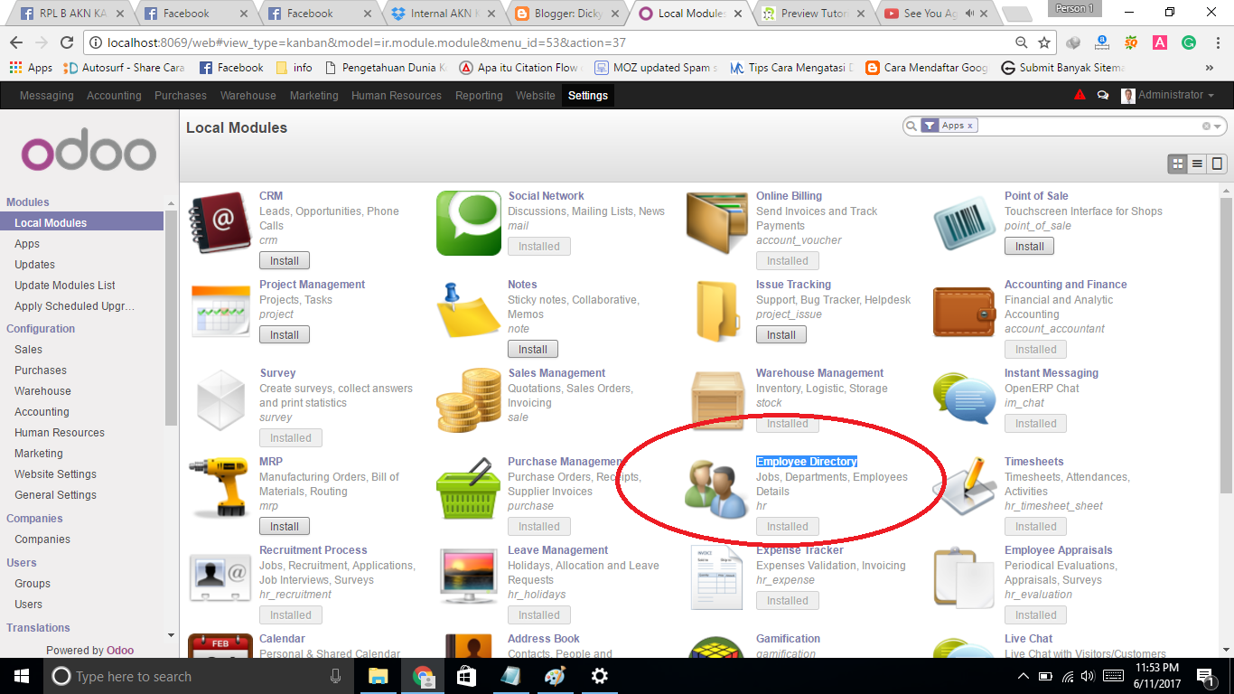Cara Penggunaan Modul Human Resource ( HR ) di Odoo
