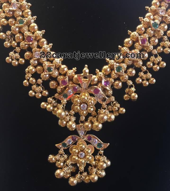 Gold Muvvalu Haram by Bhavani Jewellers - Jewellery Designs