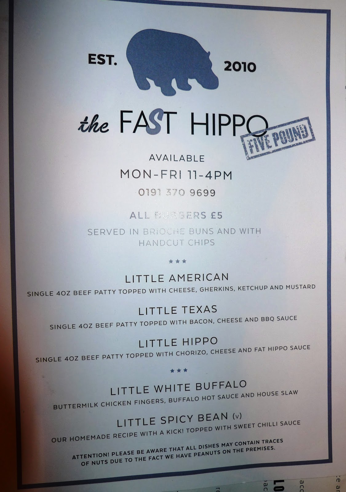 Testing out the Lunch Menu at Fat Hippo Durham