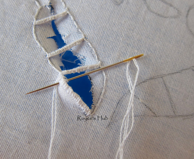 Royce's Hub: Cutwork Embroidery : Stitching The Cut Edges