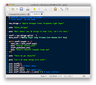 TESTHEAD: Exercise 39: Doing Things To Arrays: Learn Ruby the Hard Way ...