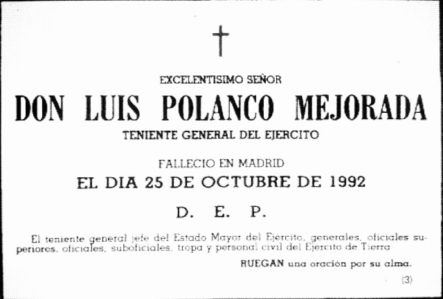 LANCEROS DE VILLAVICIOSA: LOS CORONELES DEL VILLAVICIOSA (80) LUIS POLANCO MEJORADA