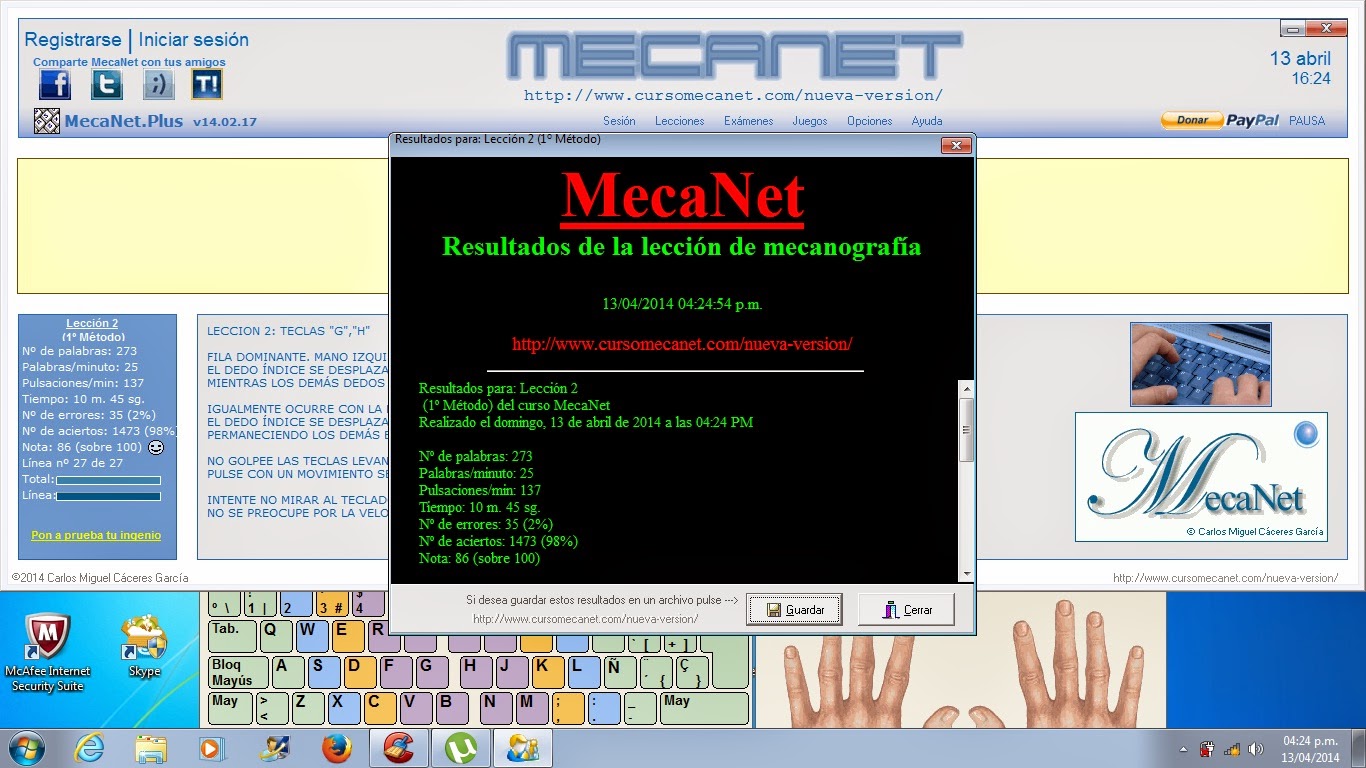 Practicas Profesionalizantes 2: resultados de mecanet
