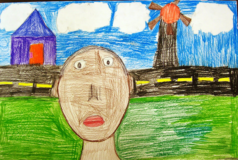 Art at Midway Middle School: Self Portraits with a Twist