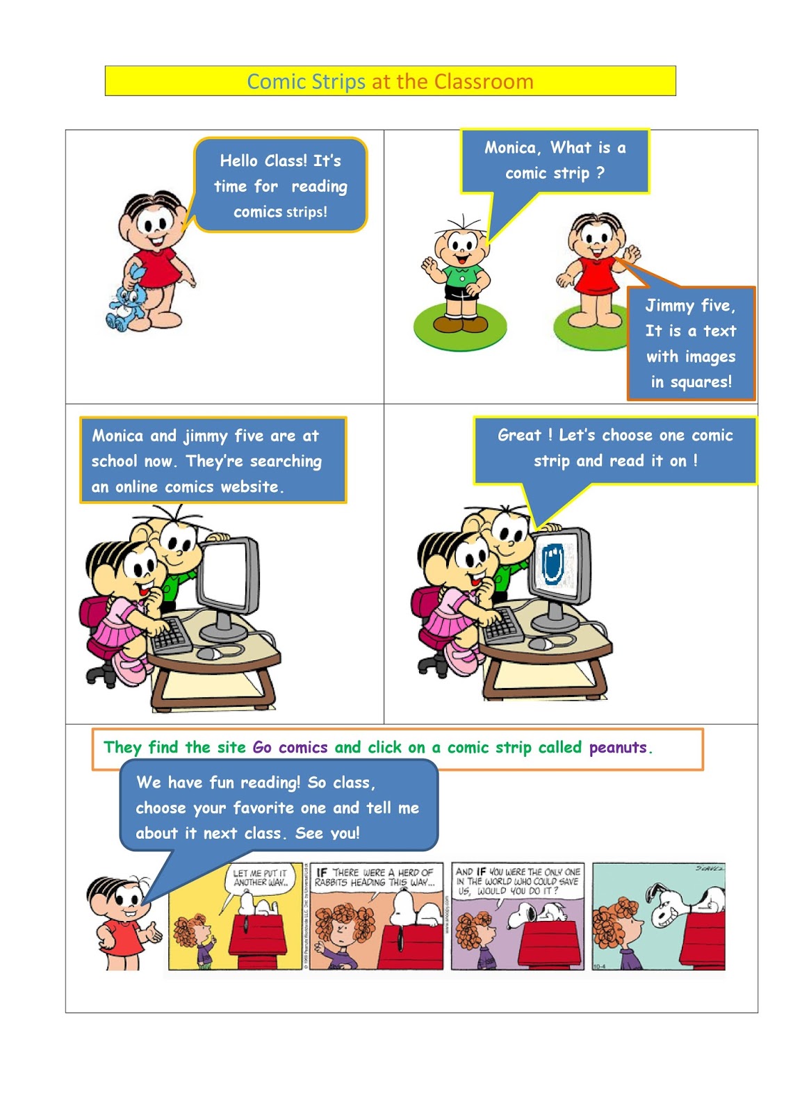 Gênero textual:Tirinhas e cartoons: Plano de Aula