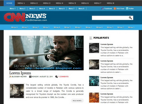 Cnn News Blogger Template | New Templates and Themes | Blogger ...