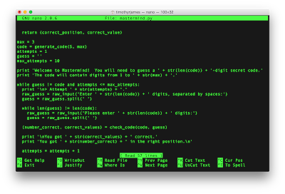 Python Tutorial: Mastermind Game