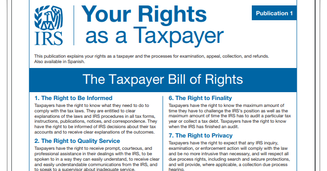 USA Your Rights As A Taxpayer free download pdf - Cover letters samples