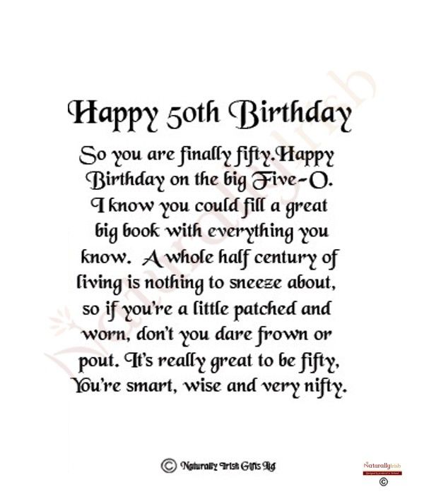 50th Birthday Poems - Birthday