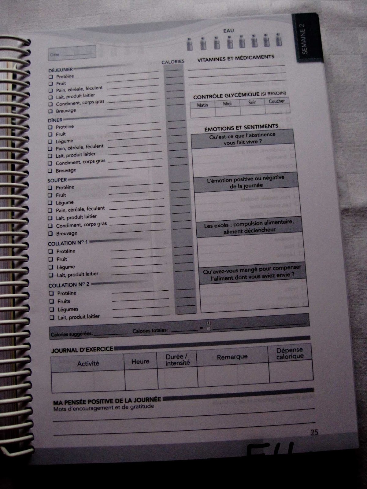 Retour vers la santé: Deuxième outil : Mon Journal Santé