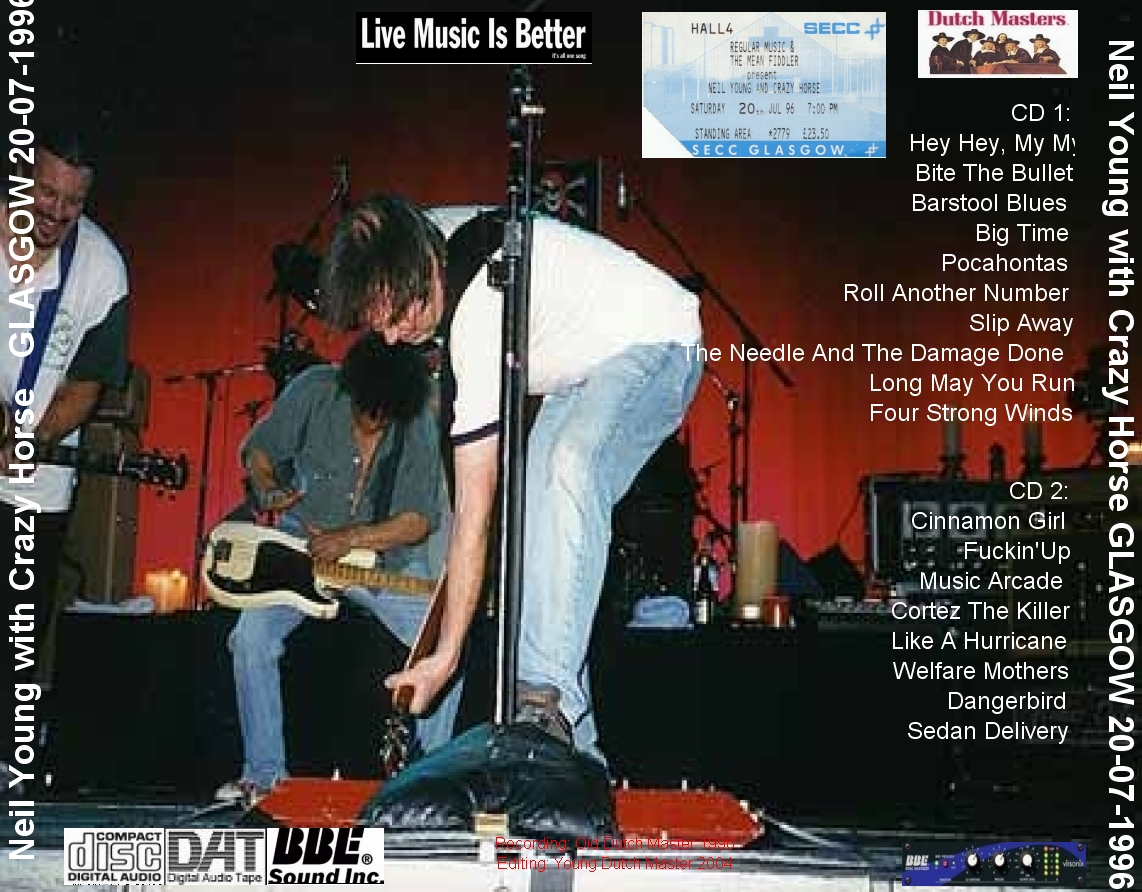 PLUMDUSTY'S PAGE: Neil Young 1996-07-20 SECC, Hall 4 Glasgow, Scotland