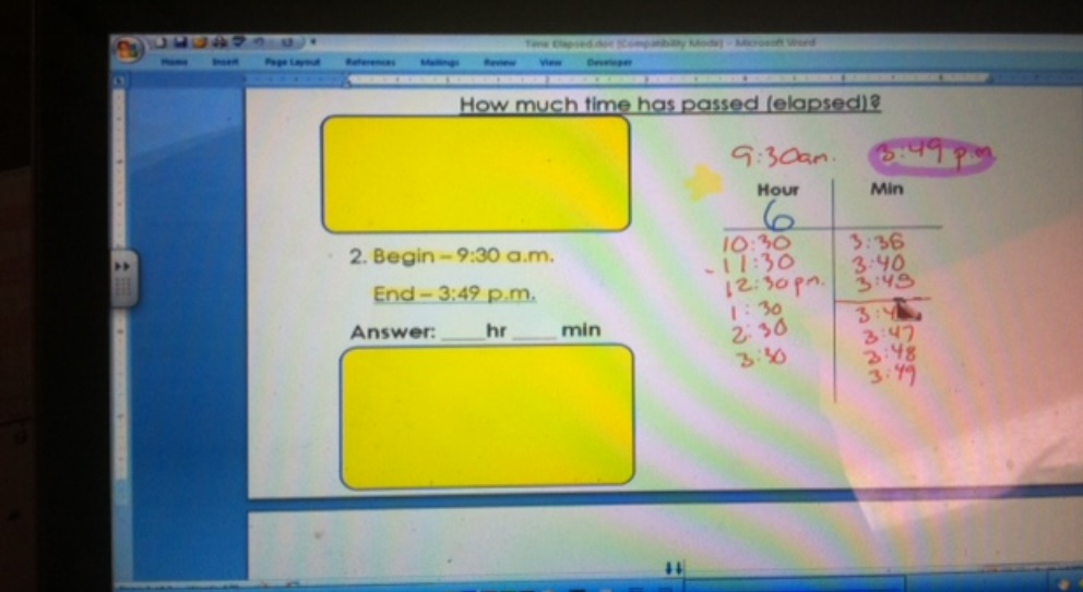 An Apple For The Teacher: Using T-Charts To Solve Elapsed Time Problems