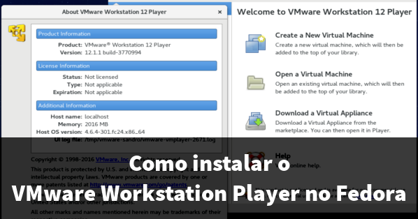 Instalando o VMware Workstation Player no Fedora