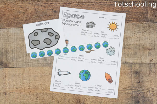 Space Nonstandard Measurement Activity | Totschooling - Toddler ...